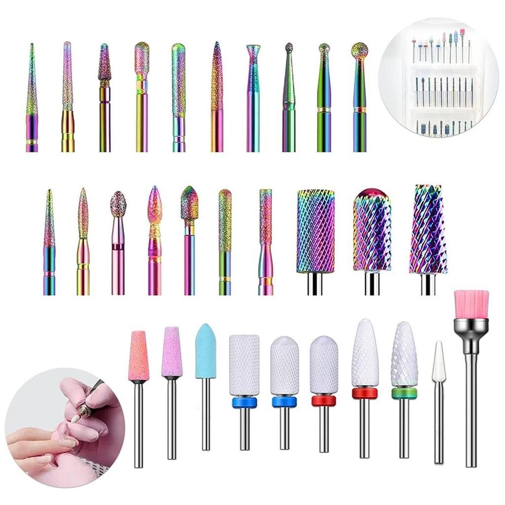 💰Kaufe 30Pcs Nail Drill Bits Set Tungsten Carbide Nail Drill Manicure ...