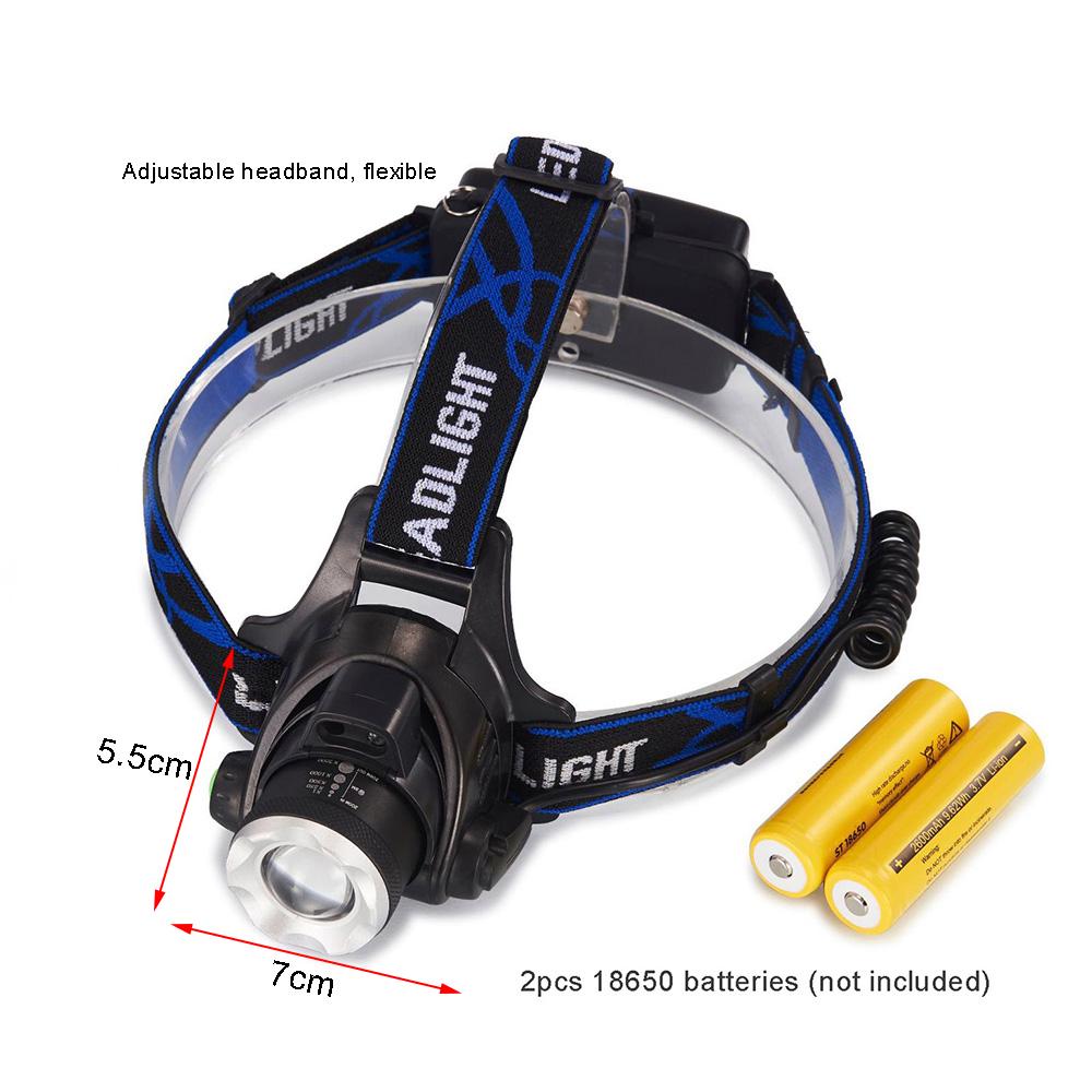 Telescopic Zoomable LED Headlamp Adjustable Headband For Outdoor ...