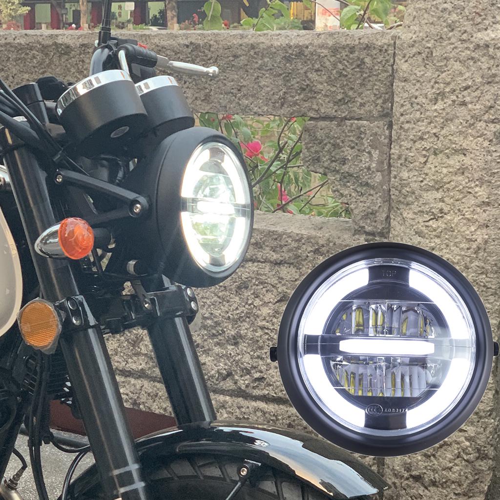 Buy 7.4inch Motorcycle Round LED Halo Headlight Bulb Projector for ...