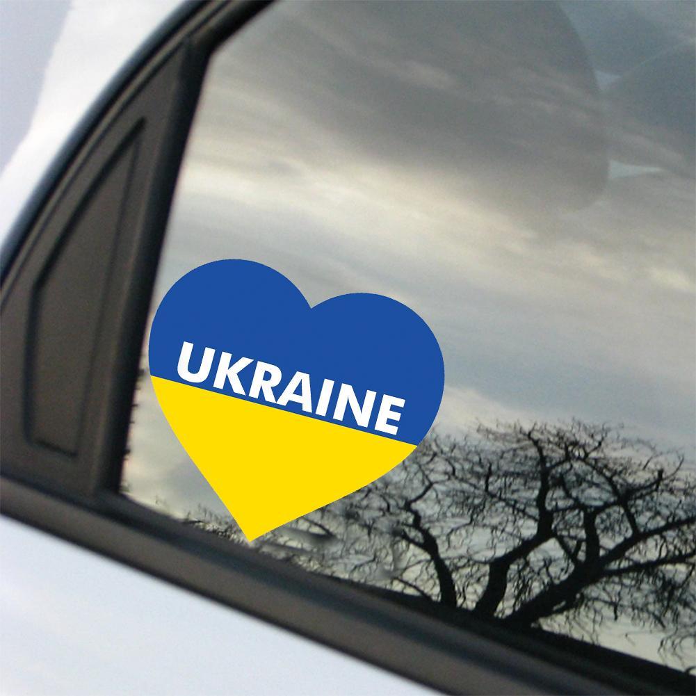Buy Fashion Heart Shape Car Sticker Ukraine Flag Vinyl Soft 4 Laptop ...