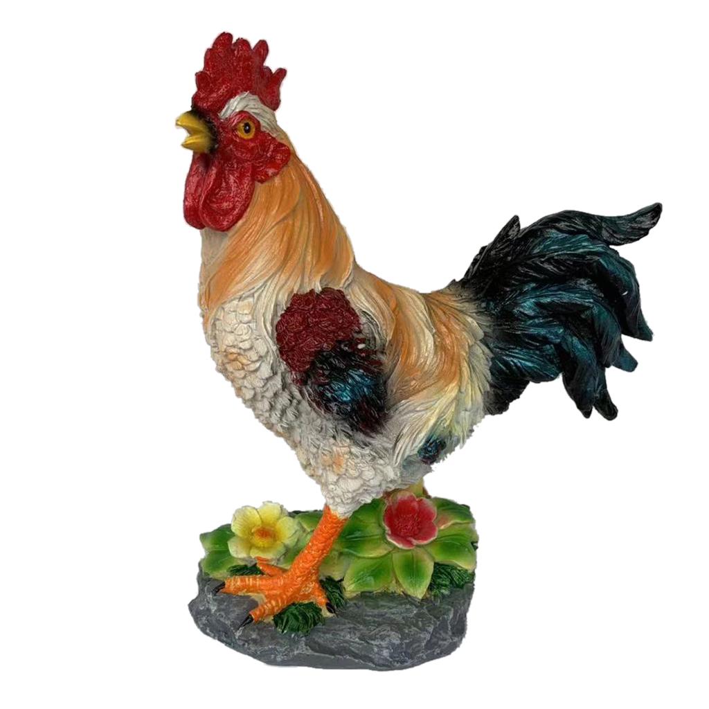 Buy Resin Rooster Figurine Garden Yard Ornament Farm Animal Decor ...