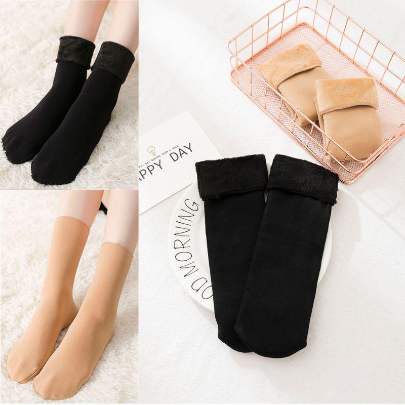 Cheap Long Crew Socks Nylon Winter Warmer Faux Fur Lining Plush ...