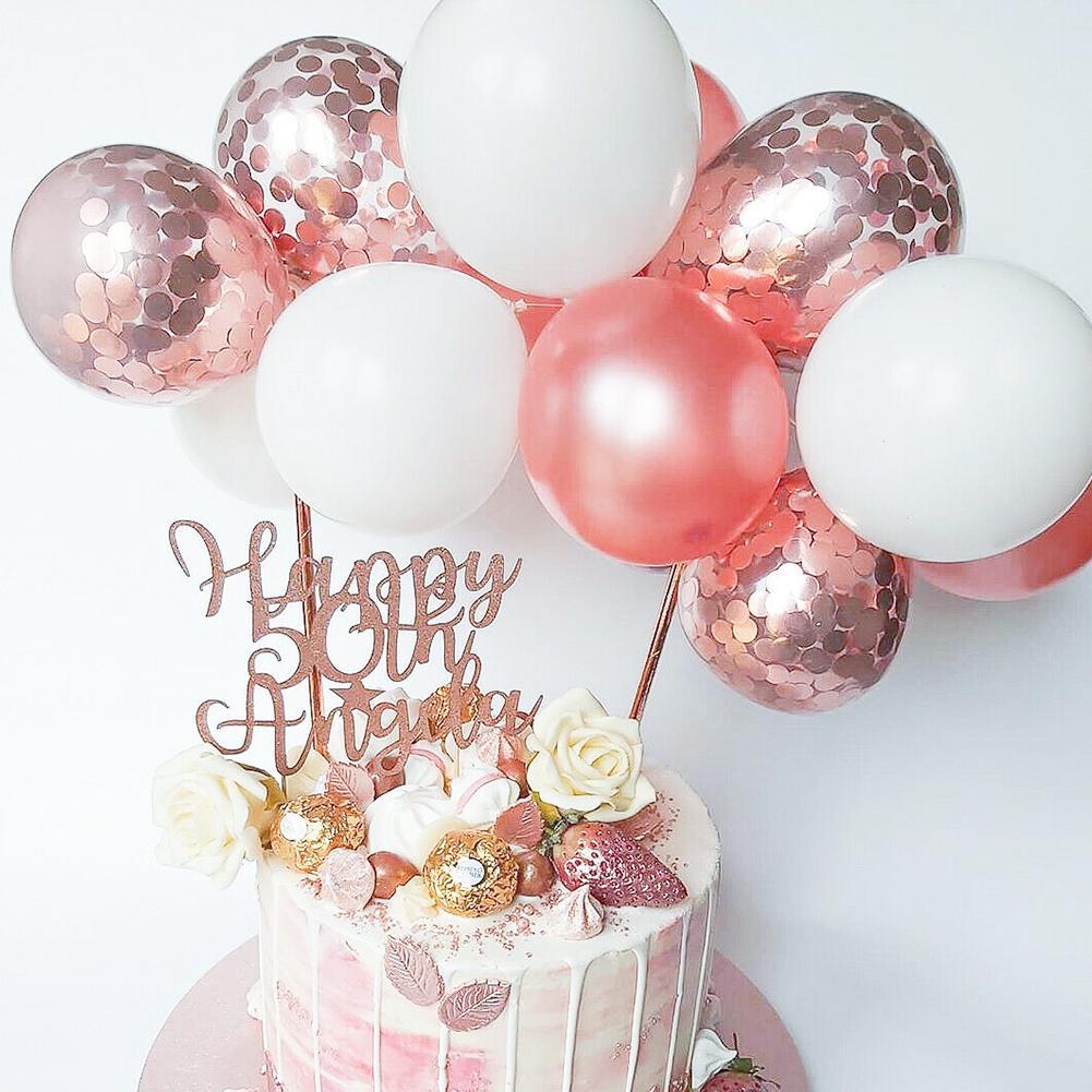 Buy 6 Colors 5 Inch Balloon Cake Topper Happy Birthday Party Decor Kids ...