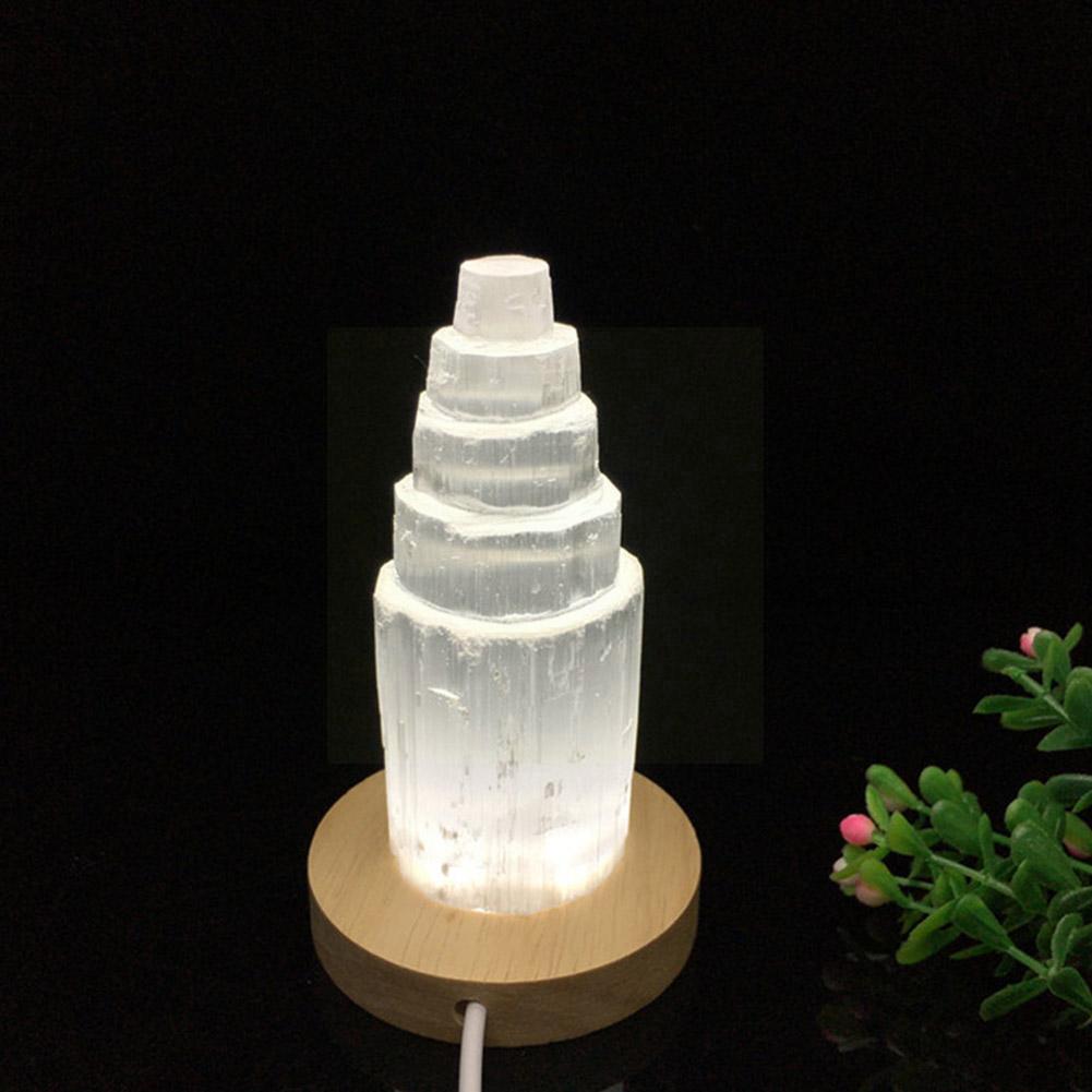 Buy Natural Selenite Lamp White Gemstones Ice Berg Hand Home Ore Decor ...