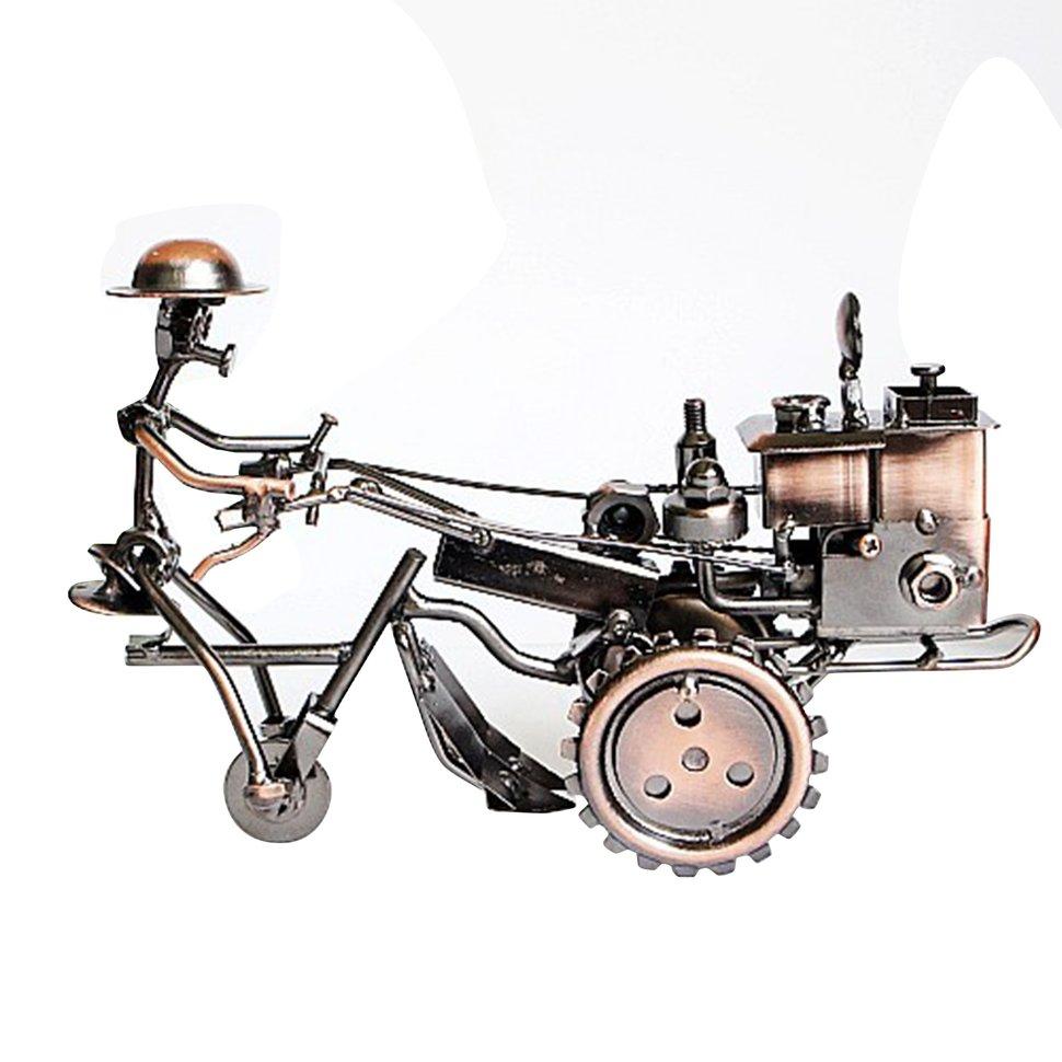 Buy Phome Creative Metal Sculpture Handmade Iron Tractor Art Decoration ...