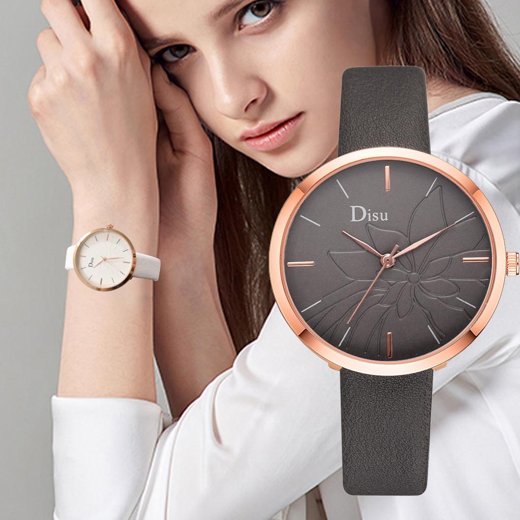 Buy Luxury Fashion Lady Leather Belt Watch Flower Bloom Analog Quartz ...