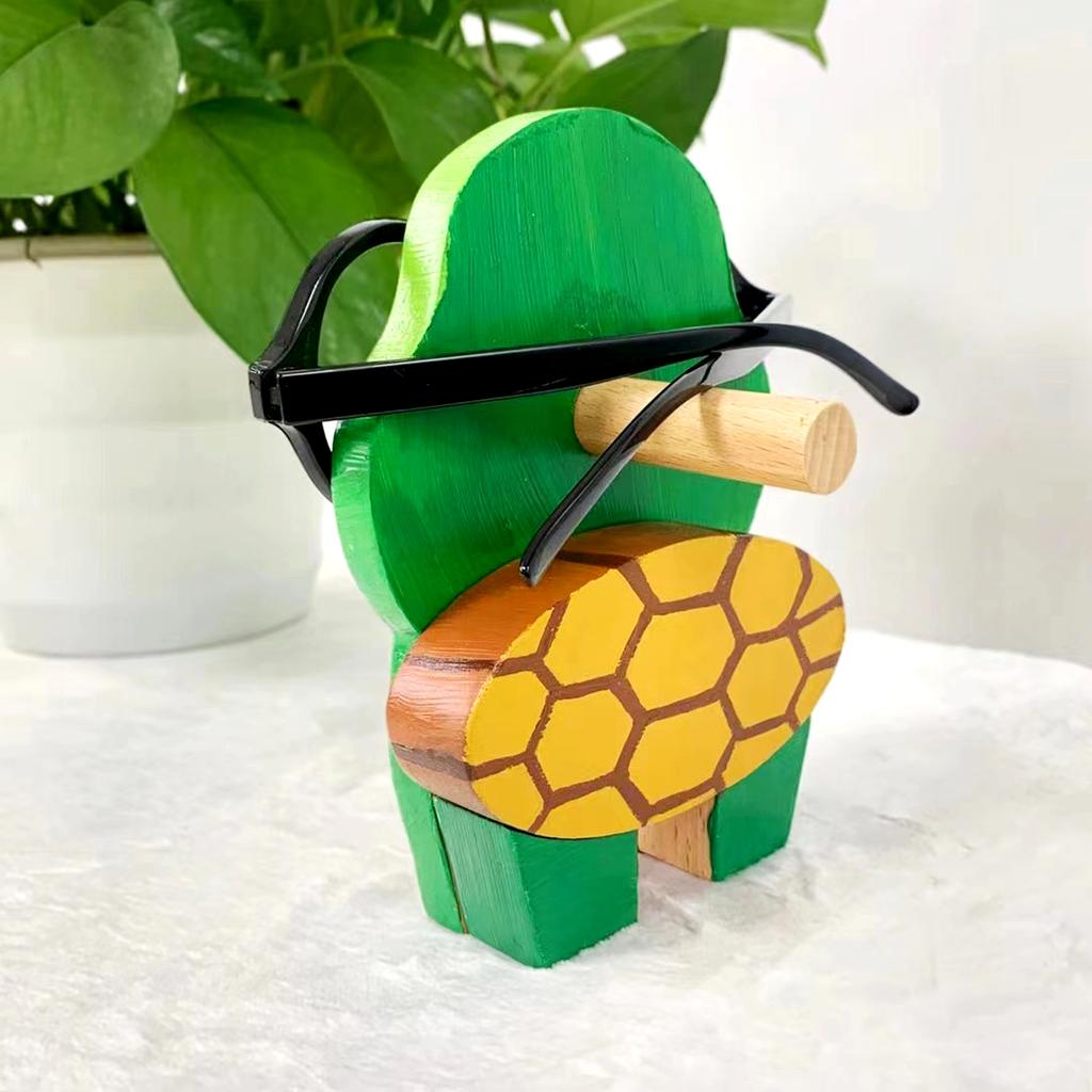 Buy Wooden Cartoon Turtle Animal Glasses Stand Wood Desktop Crafts ...