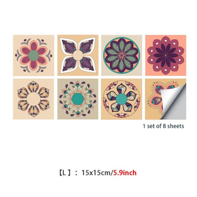 💰Kjøp 8Pcs Tile Stickers Wallpaper Diy Home Decor Removable Kitchen ...