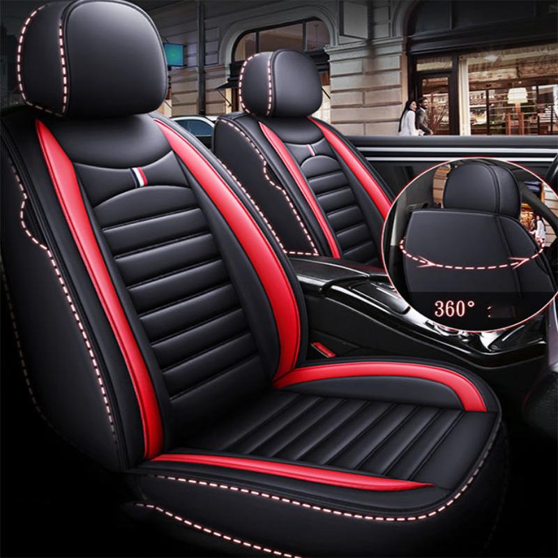 Buy Universal Full Car Seat Mat Covers PU Leather Breathable Cushion ...