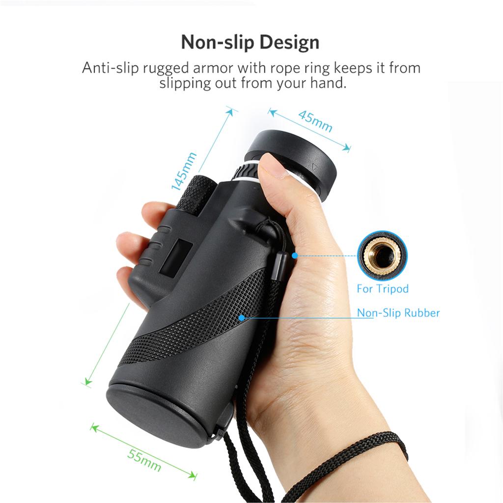 Buy Waterproof 40X60 Monocular Phone Camera Day and Night Vision Dual ...