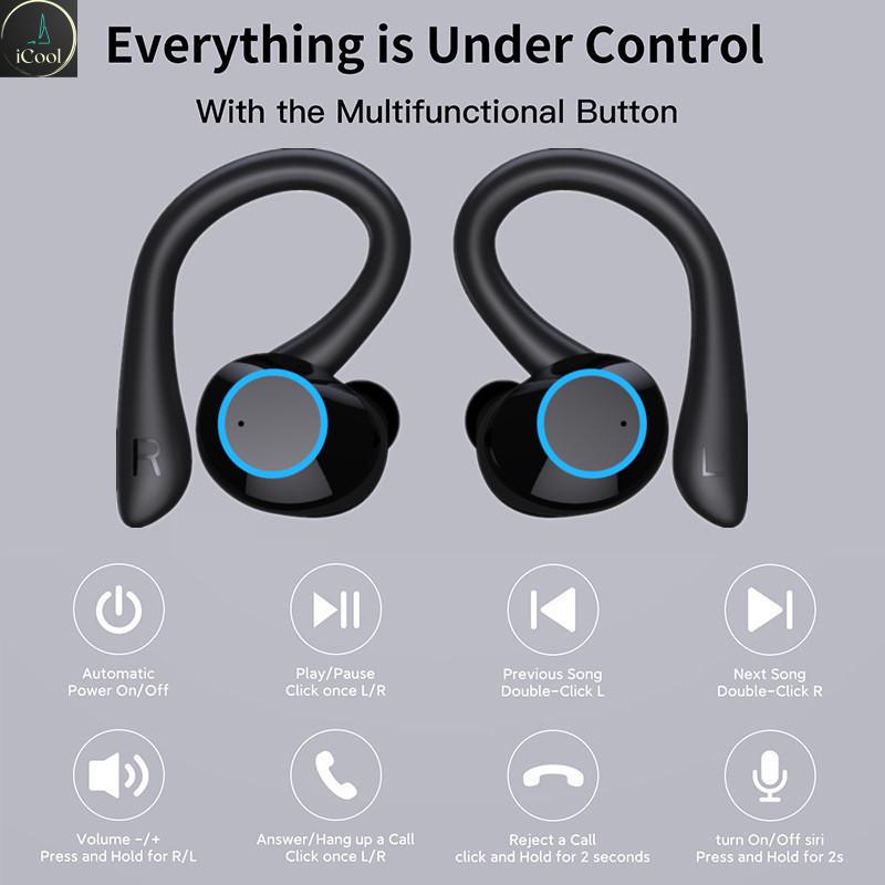 Buy Wireless 5.0 Headphone Touch Control Sports Waterproof Bluetooth ...