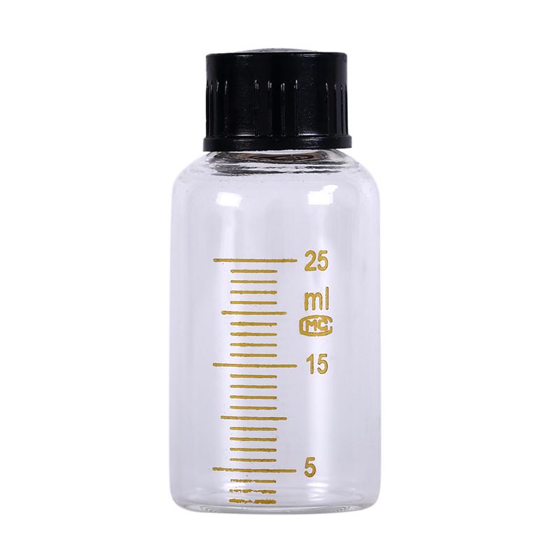 Buy 1Pcs 25Ml Scale Lab Glass Vials Bottles Clear Containers With Black ...