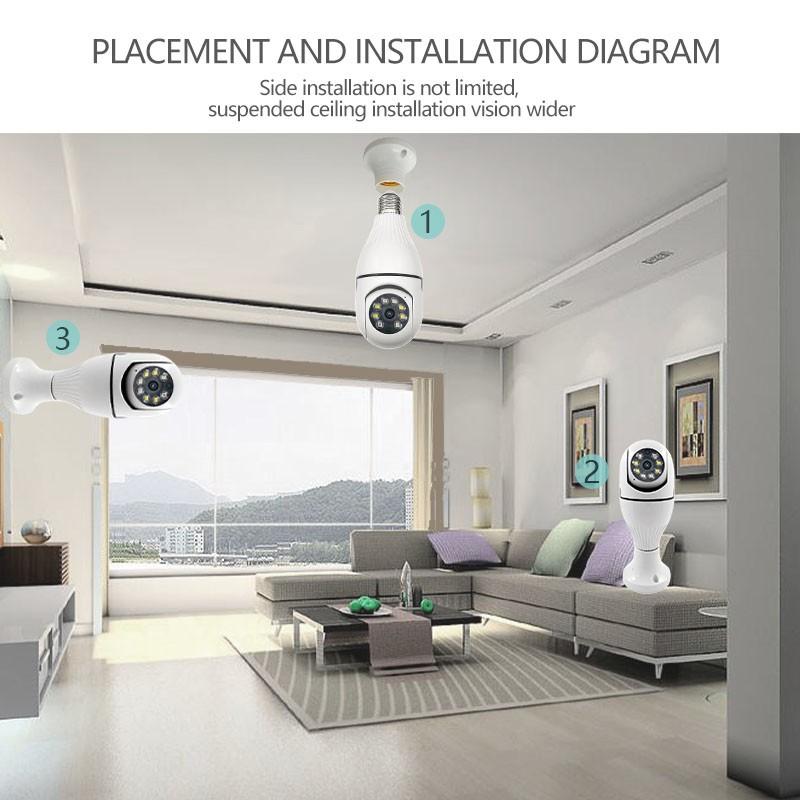 Buy 300W 3MP E27 Panoramic Surveillance Full Color Night Vision ...