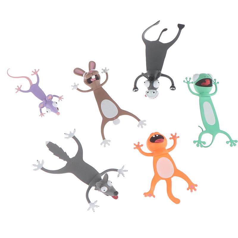 Buy Cute 3D Animal Squashed Cat Rabbit Mouse Bookmarks Creative Wolf ...