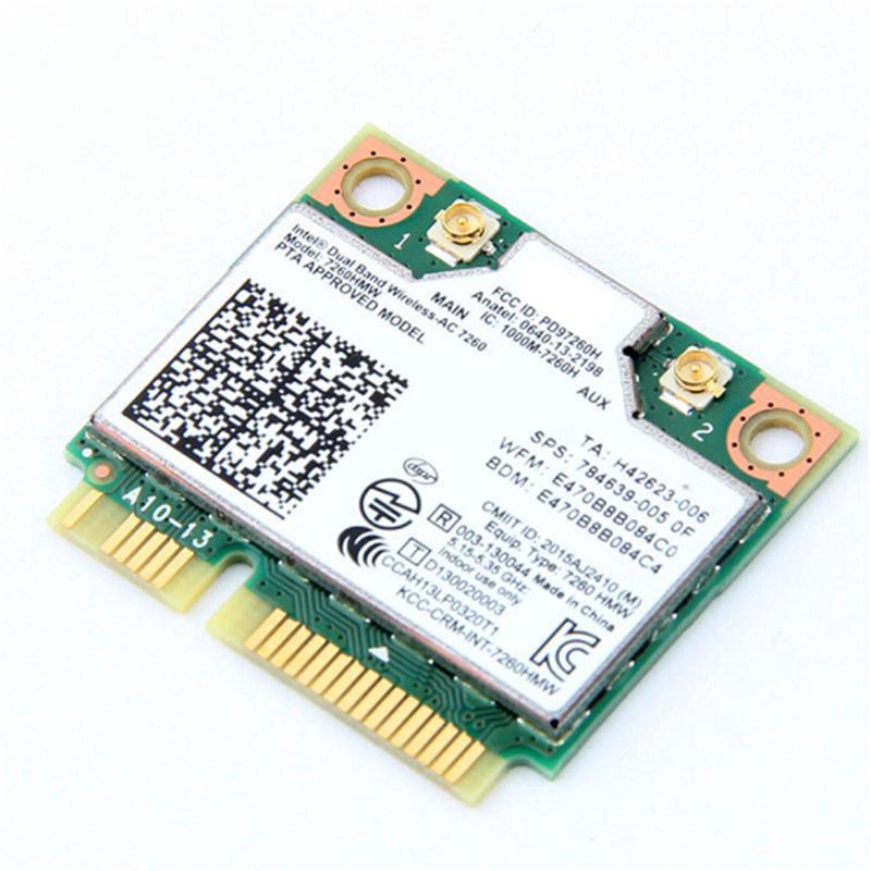 Wireless-Ac 7260 7260Hmw 802.11Ac Dual Band Bt4.0 Pci-E Mini Wifi Card uygun fiyatlı satın alın ...