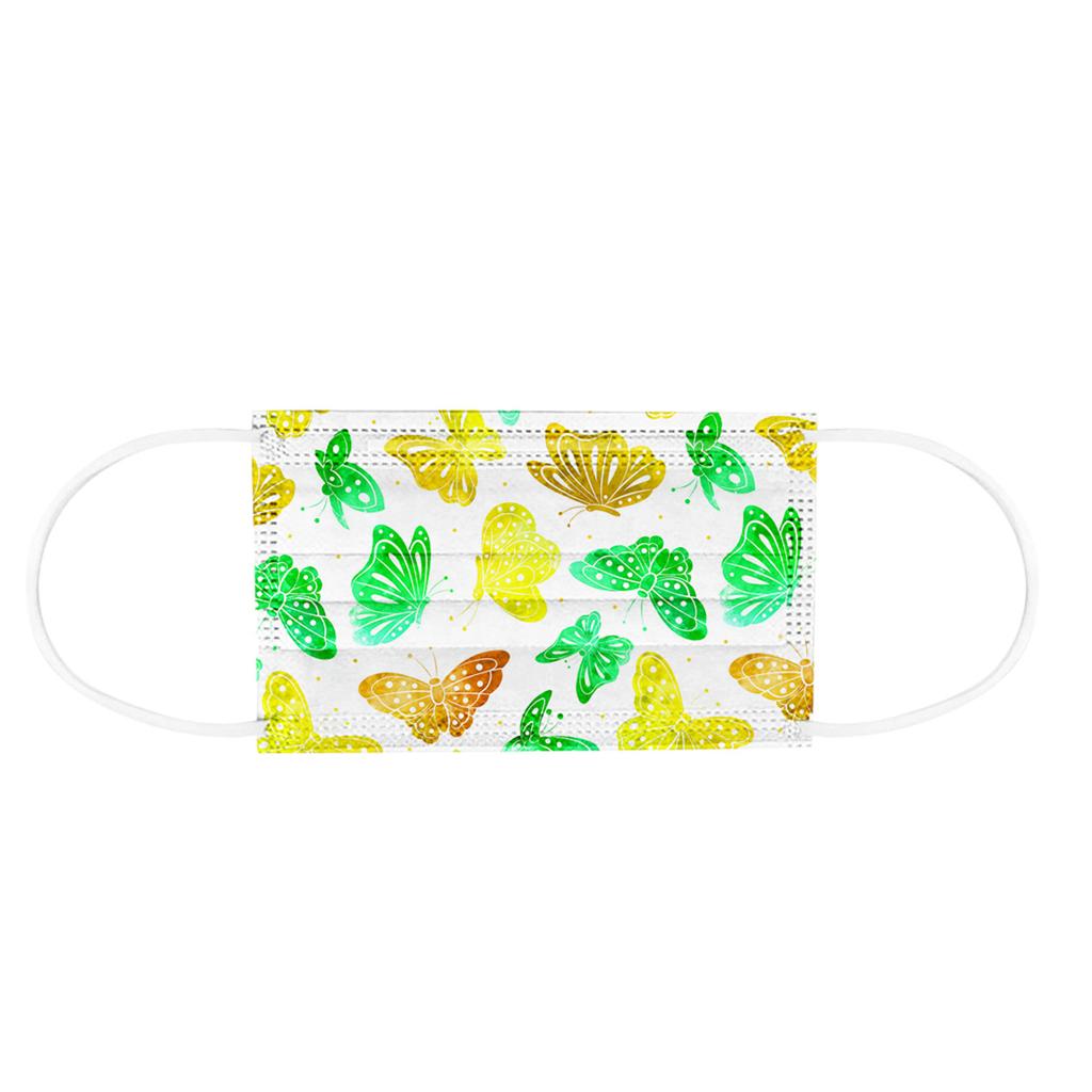 Buy 10/20/30/100PC Adult'S Butterfly Printed Mask Disposable Protective ...