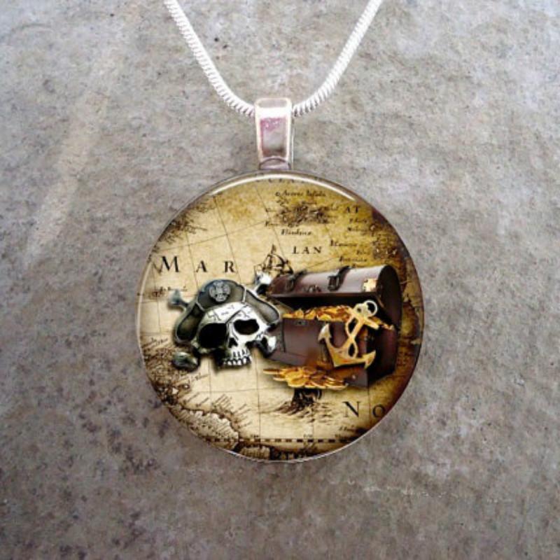 Buy Pirate Jewelry - Glass Pendant Necklace - Pirate 14 at affordable ...