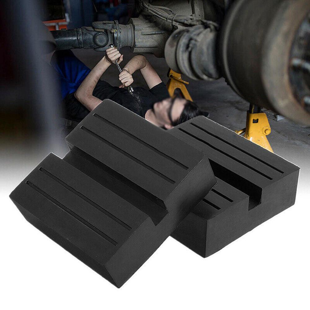 2pcs Rubber Pads Car Universal Slotted Pad Lift Trolley Jacking Block ...