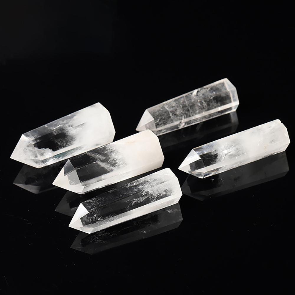 Cheap Natural Clear Quartz Column Transparency White Crystal Point ...
