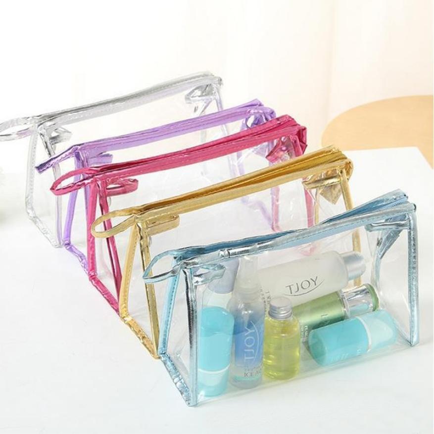 Buy Women Plastic PVC Clear Transparent Cosmetic Makeup Bag Travel ...