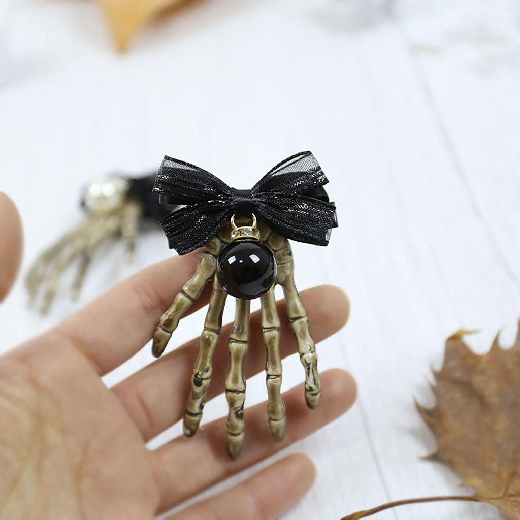 Satın alın Cute Skeleton Hand Hair Clip Halloween Cosplay Hairpin For ...