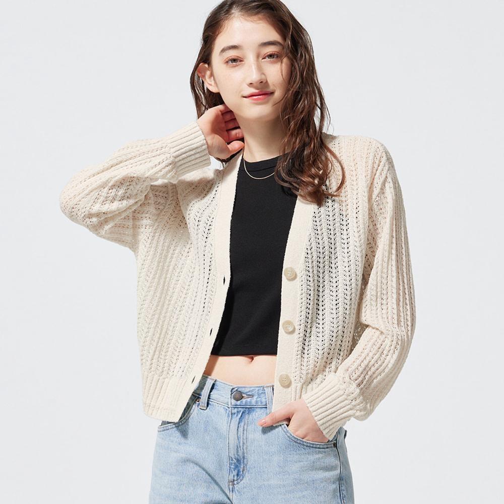 Cheap GU openwork cardigan (long sleeve) | Joom