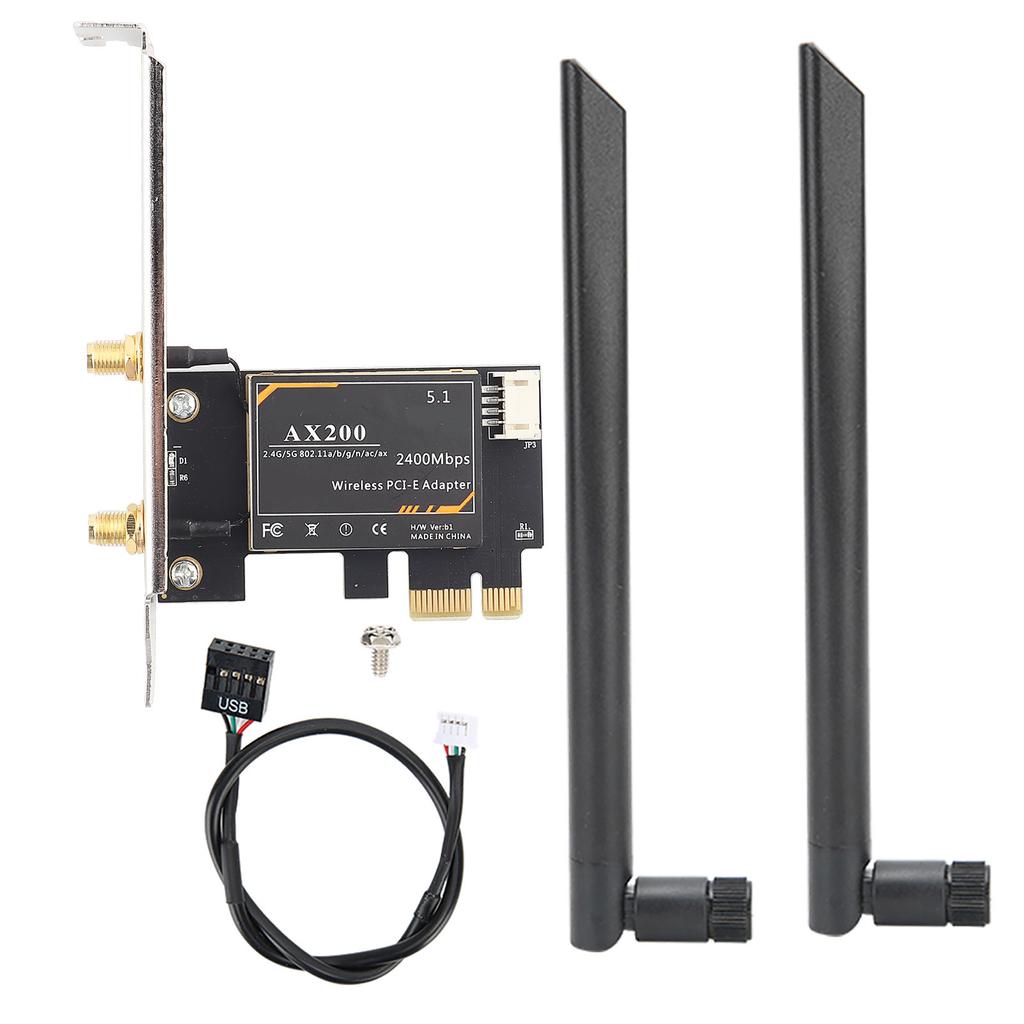 Kjøp For Intel AX200 5G WiFi-kort Dual Band Bluetooth 5.1 PCIE trådløst kort med antenne for ...