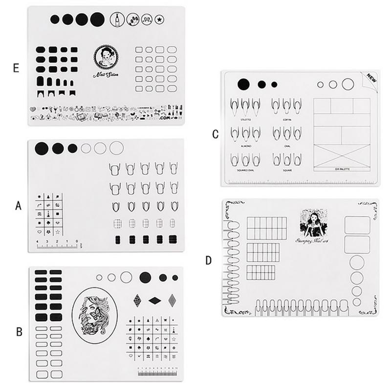 Buy Silicone Acrylic Nail Practice Sheet Training Mat Salon Manicure ...