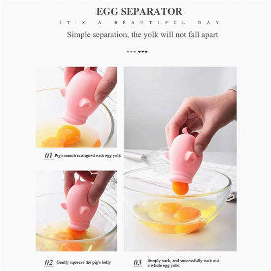 Buy Silicone Egg Dividers Yolk Separator Pig Modeling Kitchen Utility ...