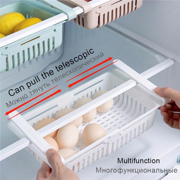 Adjustable Slide Kitchen Fridge Freezer Space Saver Organizer Storage ...
