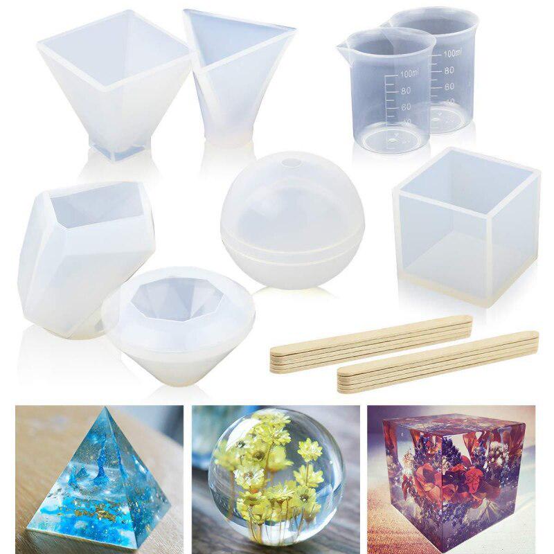 Buy 18 Pieces DIY Resin Art Making Tools Kit 6 Different Shape Casting ...