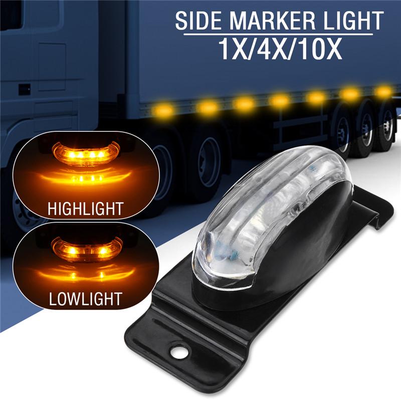 Buy 1/4/10X LED Front Amber Side Marker Light Indicator Truck Car ...