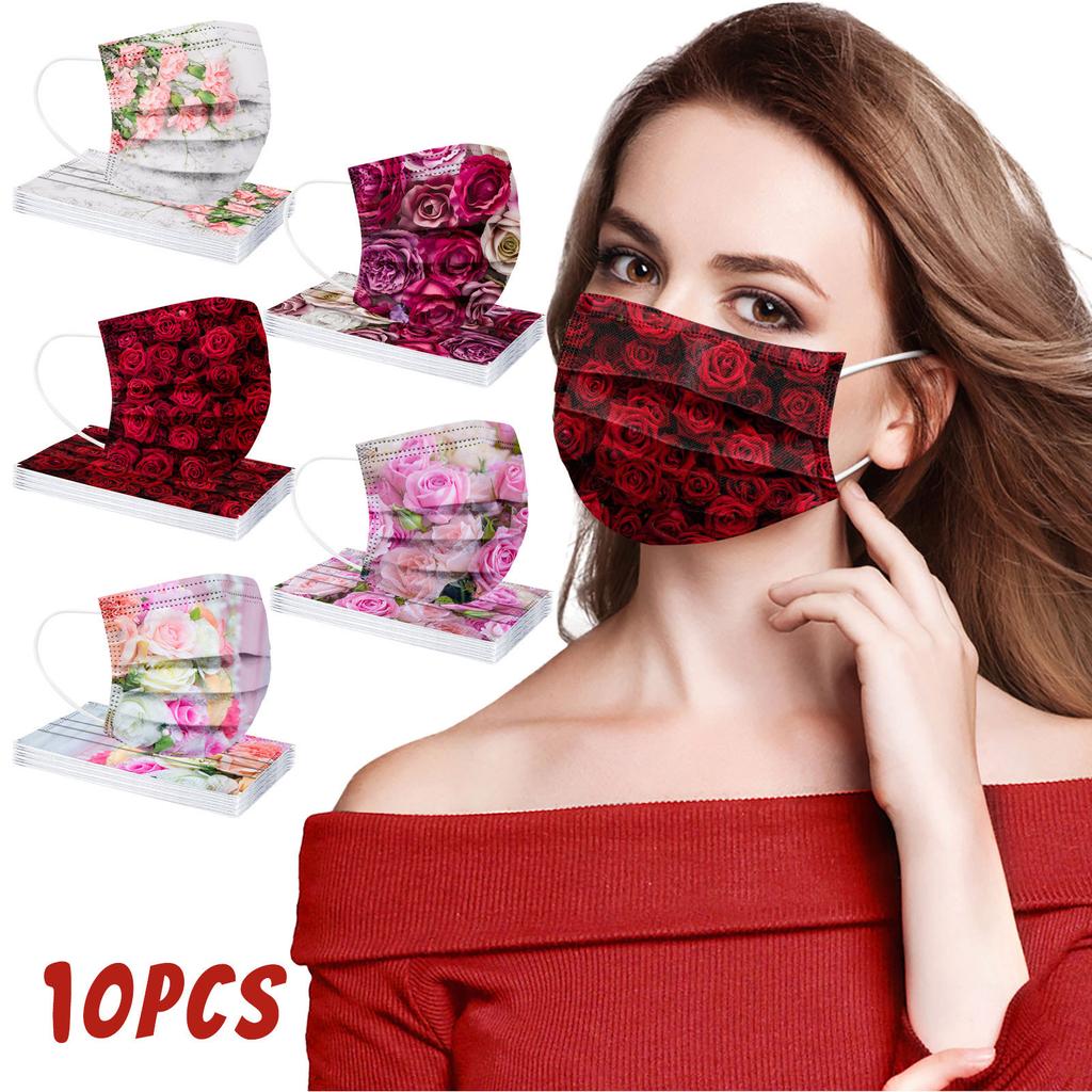 Cheap Disposable Face Masks For Adult, Classical Flower Printed Design ...