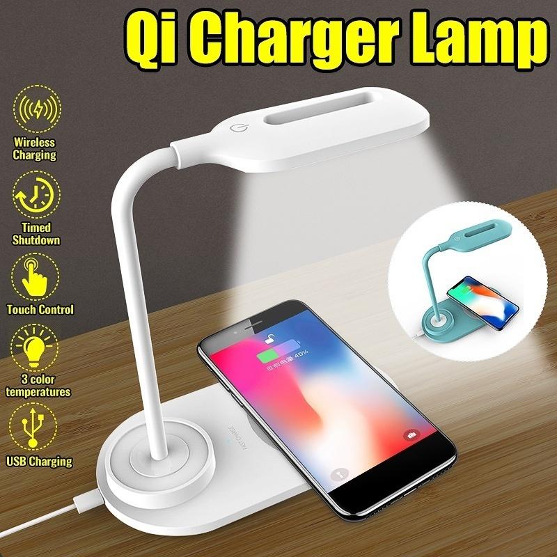 Buy LED Desk Lamp with Wireless Charger 3 Brightness Level Eye-Caring ...