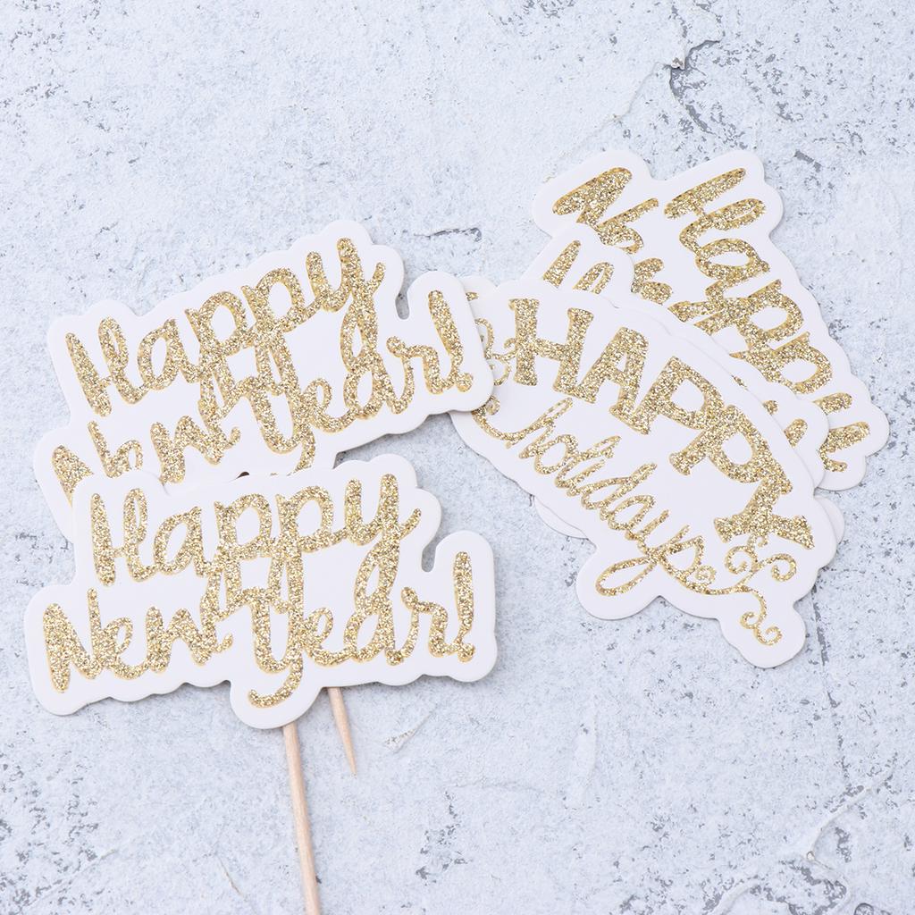 Buy 20 Pcs Cake Toppers Fashion 2020 Happy New Year Cake Picks Dessert ...