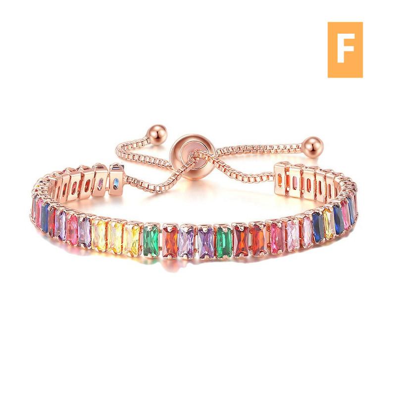 Cheap Charming Multicolor Rainbow Bracelet Women Rose Gold Color ...
