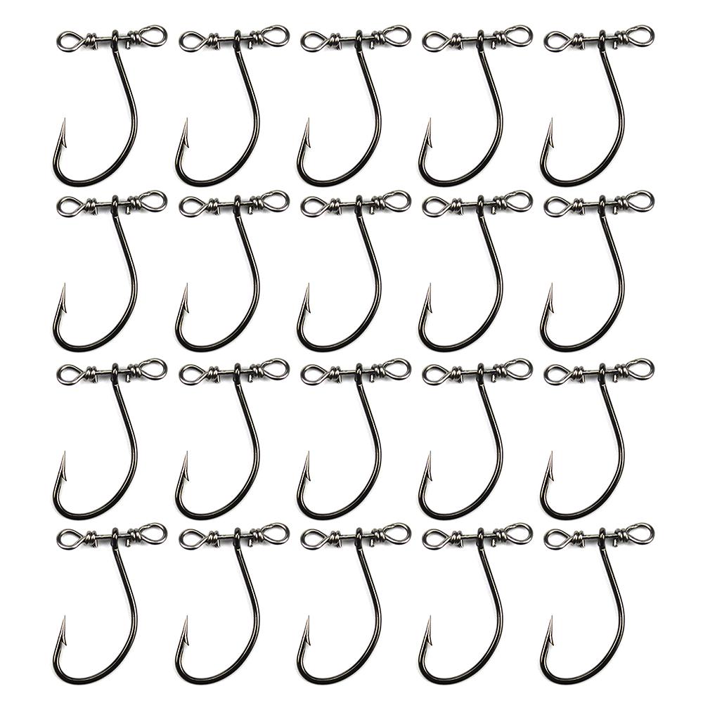 10pcs / 20pcs Barbed Fishing Hook Carbon Steel Fishing Hook Worm Soft ...