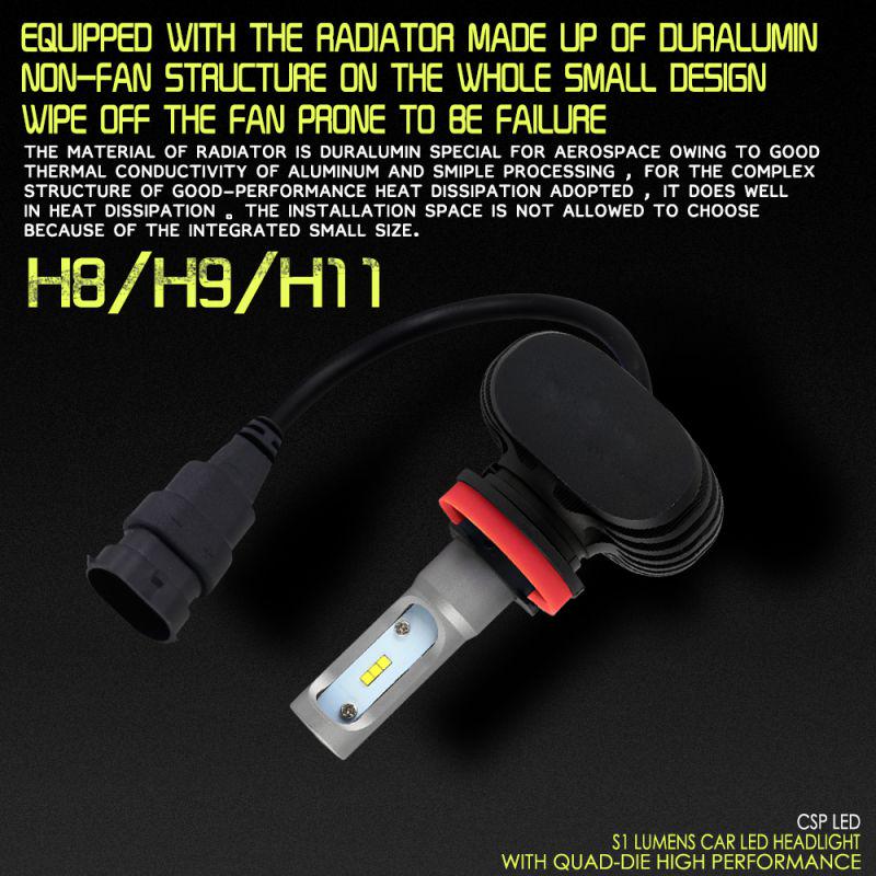 Buy Car Led Front Light Bulb Conversion Kit Headlights Super Bright ...