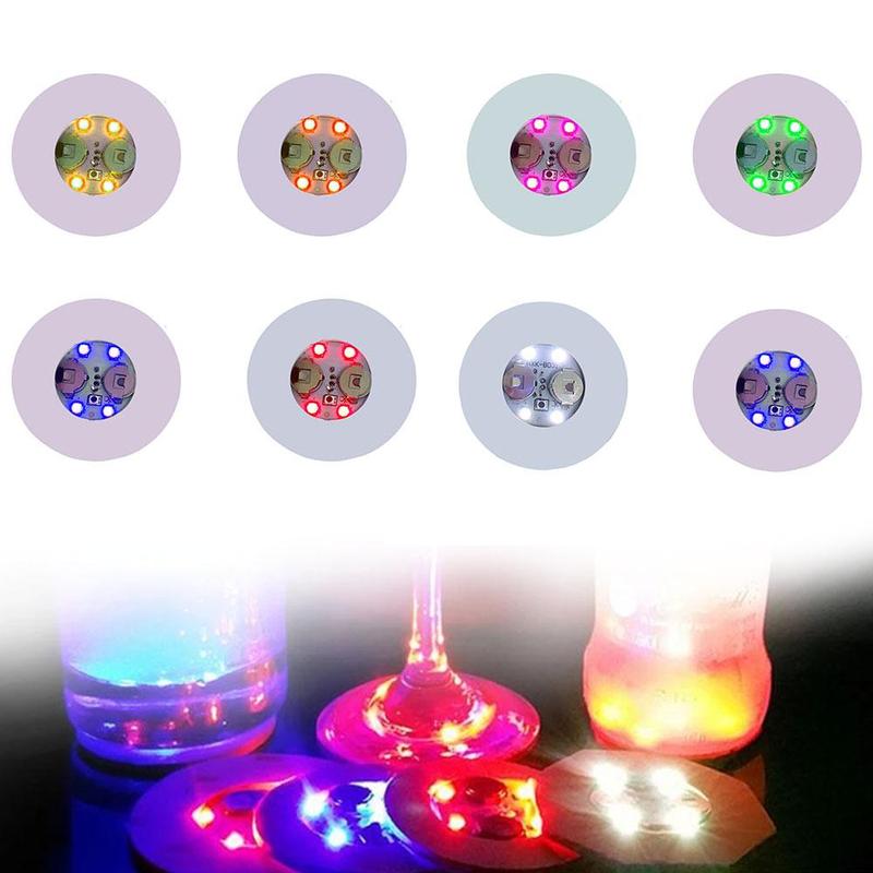 Buy Colorful Glowing Coaster Table Wine Bottle LED Stickers Beverage ...