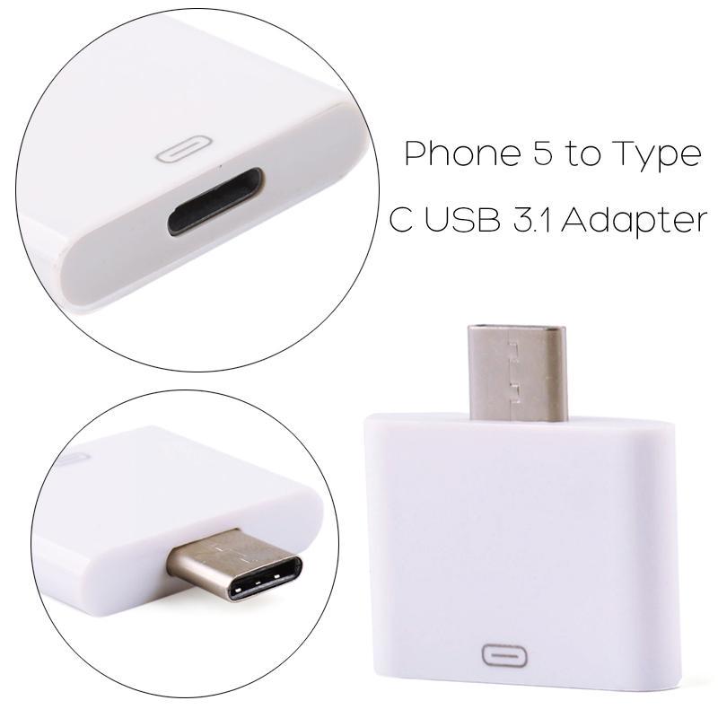 Buy USB 3.1 Type C To 30 Pin Female Adapter Converter for iPhone 4/4S5 ...