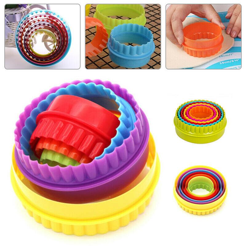 Buy Dagu 6pcs Plastic Cookie Scone Cutters Crinkle Round Cake Pastry ...