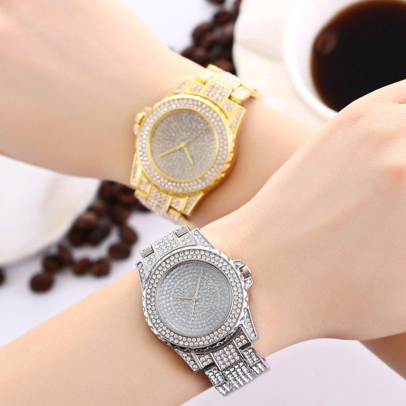 Buy Luxury Design Full of Shiny Rhinestone Quartz Movement Wrist ...