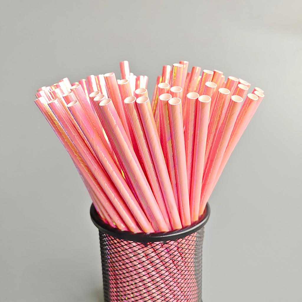 Buy Disposable Paper Straws Glitter Pearl Film Straws Rainbow Straws ...