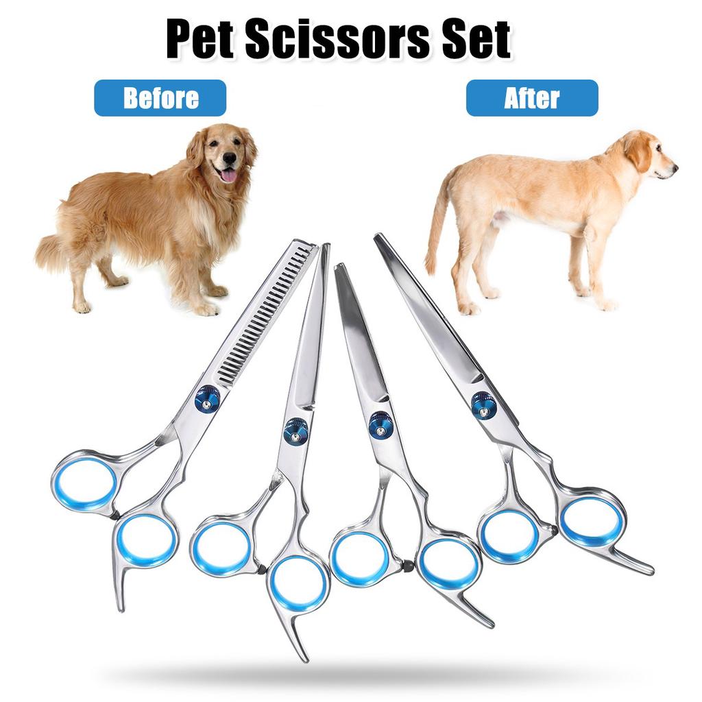 Buy Professional Pet Scissors Set Stainless Steel Sharp Edge Dog Cat ...