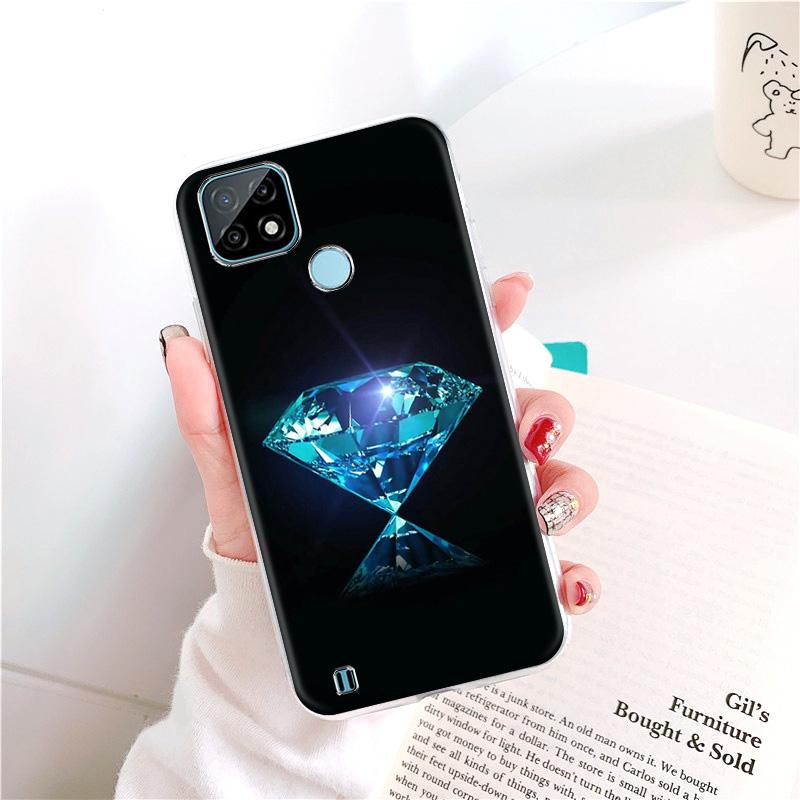 Oppo Realme C21 Kılıfı için Yumuşak Silikon Telefon Tamponu OPPO Realme ...