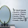 Buy Toilet Rules Bathroom Toilet Wall Sticker Vinyl Art Decals Diy Home ...