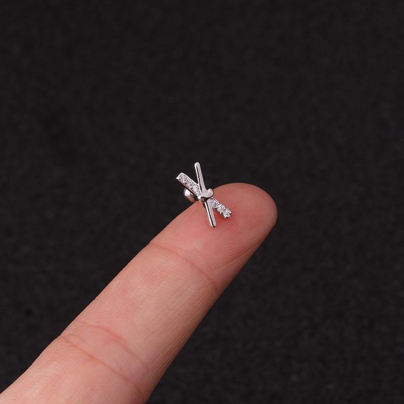 Buy Korean Version New 16G Thick Rod Ear Bone Nail, Stainless Steel ...