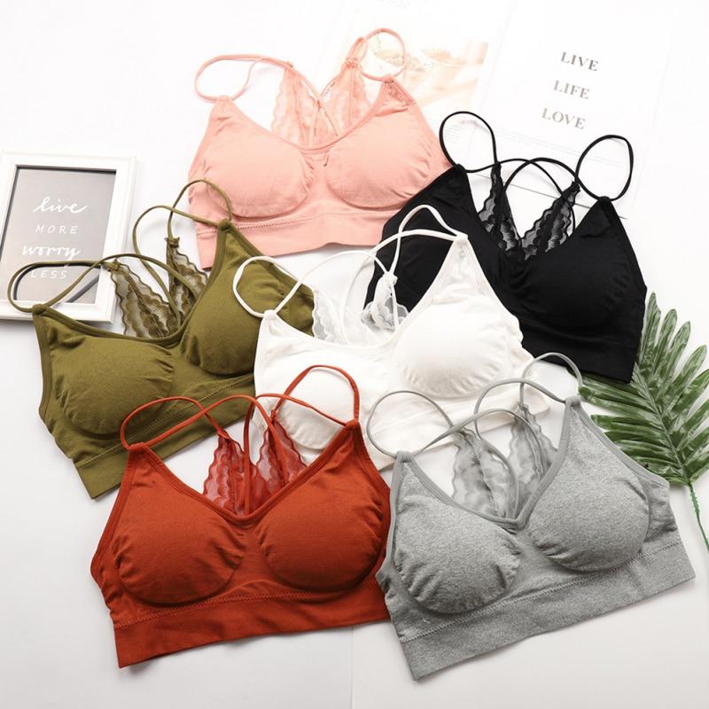 Buy Women Lingerie Bras Threaded Cotton Sexy Mesh Beauty Back Lace Back ...