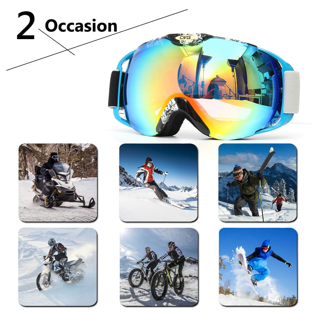 Buy Spherical Anti-fog UV Dual Lens Snowboard Snowmobile Ski Goggles ...