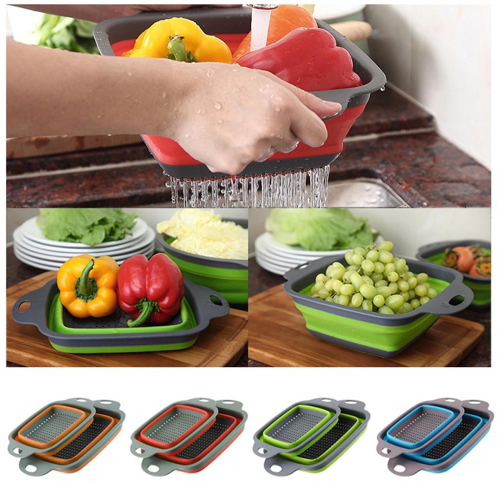 Buy Tanya Foldable Silicone Colander Fruit Vegetable Washing Basket ...